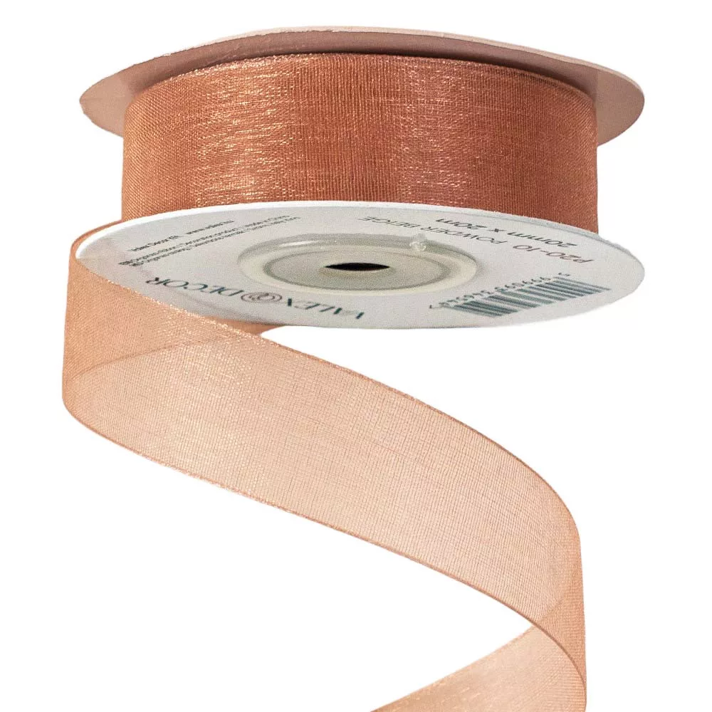 Organza szalag 20mm x 20m - Púder bézs | Kreatív kellék webáruház